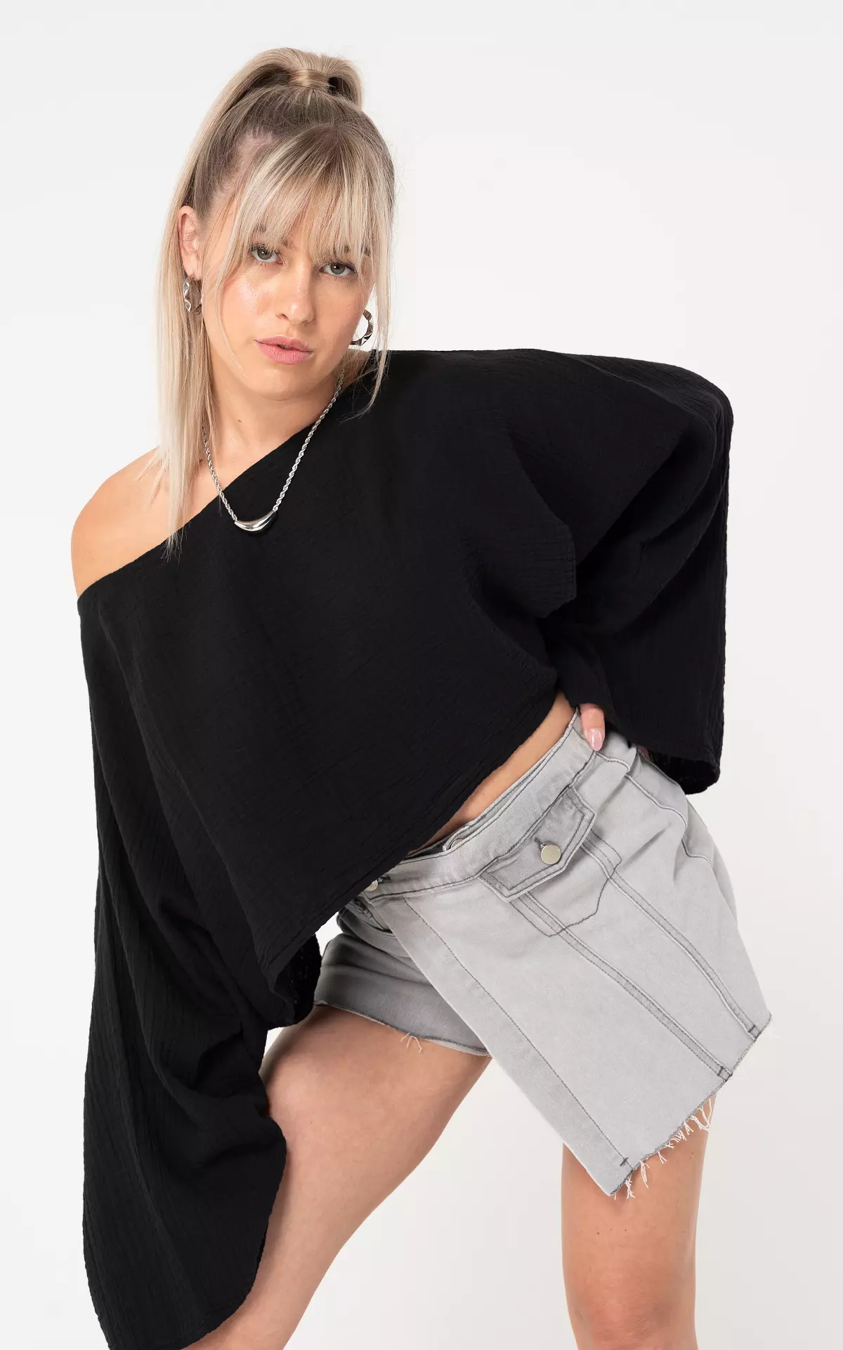 Wrap-around skort - Light Grey | Guts & Gusto