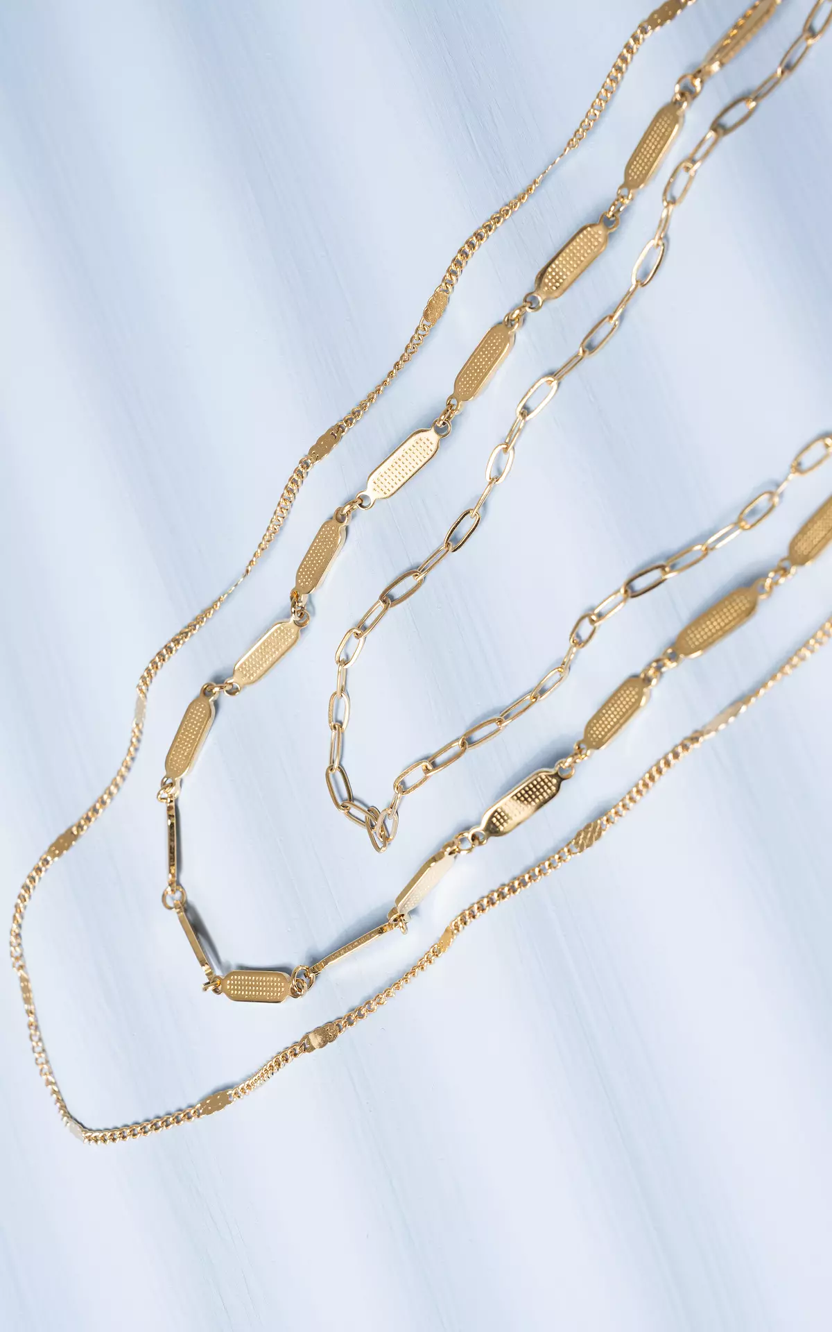 Adjustable 3-layer chain made of stainless steel - Gold