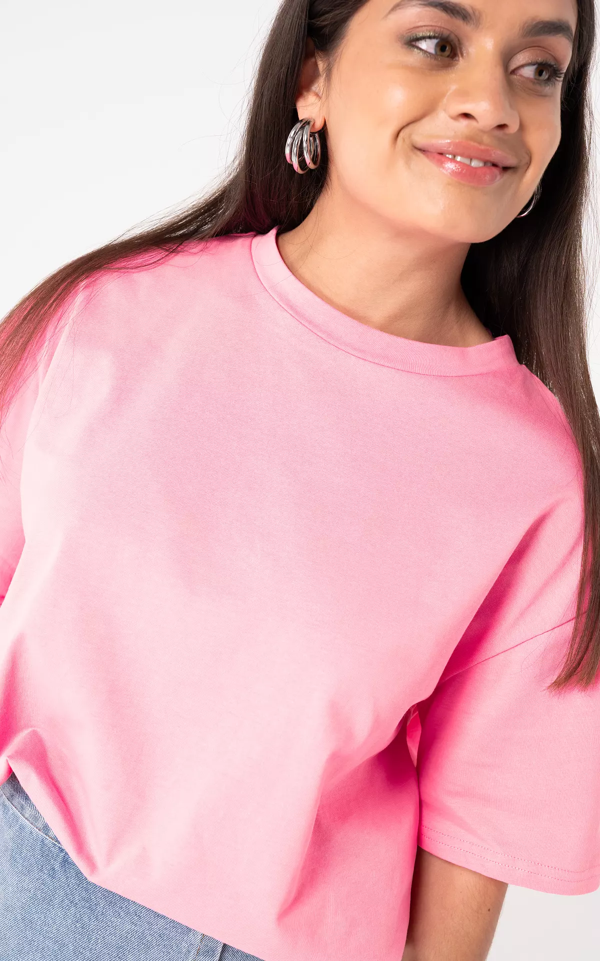 Basic t-shirt with round neck - Pink | Guts & Gusto