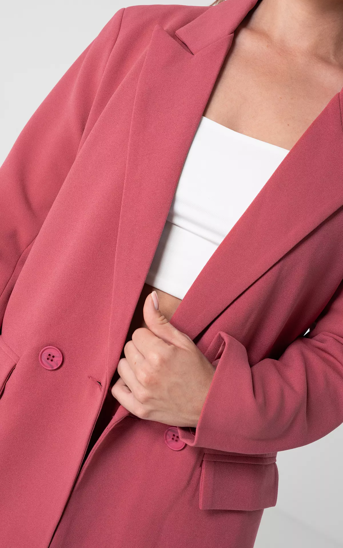 Basic blazer met schoudervulling - Oudroze | Guts & Gusto