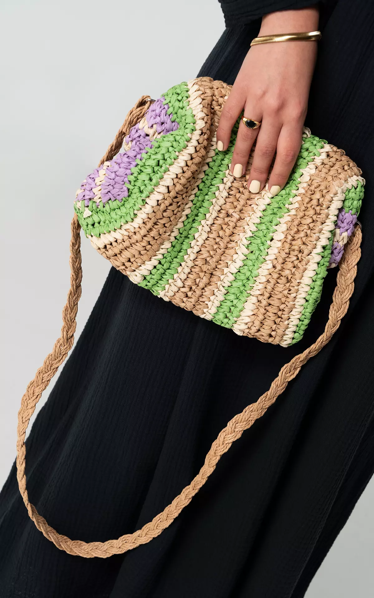 Bag with removable strap - Light Brown Green | Guts & Gusto